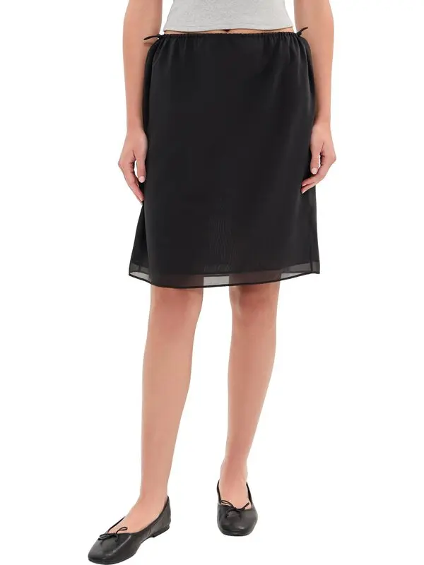 LE BOP Organza Pull On Bungee Skirt - Black