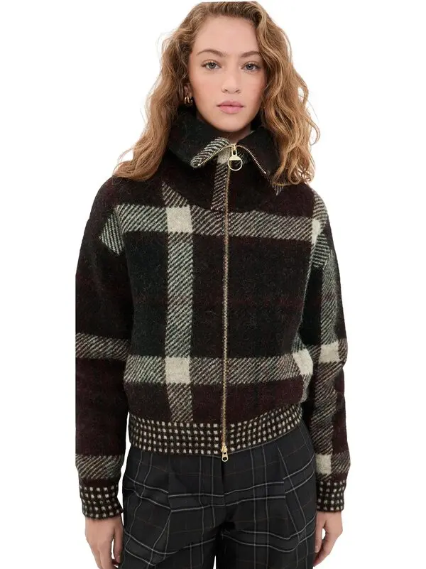 Barbour Carville Knitted Zip Through Jacket - Multi