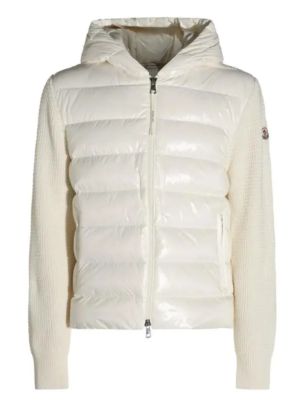 Moncler White Jackets Padded & Down Jackets - Cream