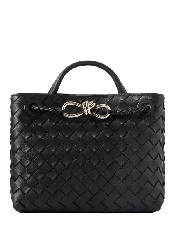 Bottega Veneta Andiamo Small Intrecciato Leather Tote - Black