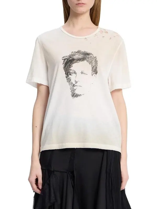 ANN DEMEULEMEESTER Neutrals Tops T-shirts & Jerseys - Cream