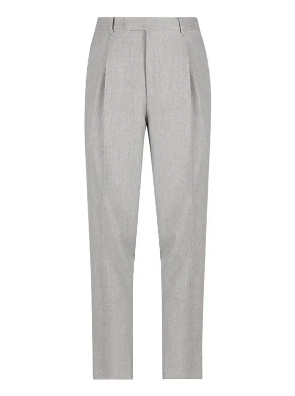 Zegna Grey Trousers Tapered Trousers - Gray