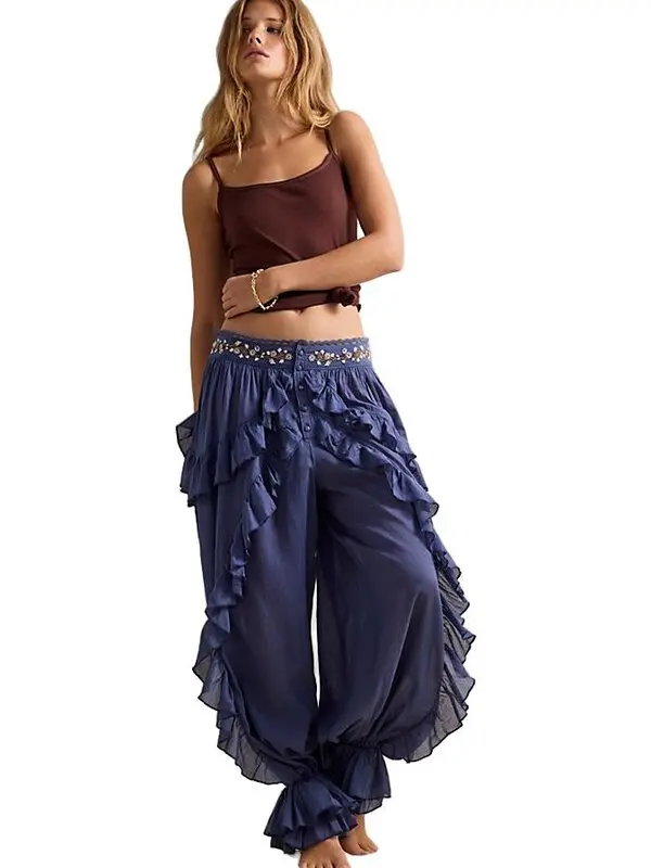 Free People Play For Keeps Ruffle Pants - Open Waters