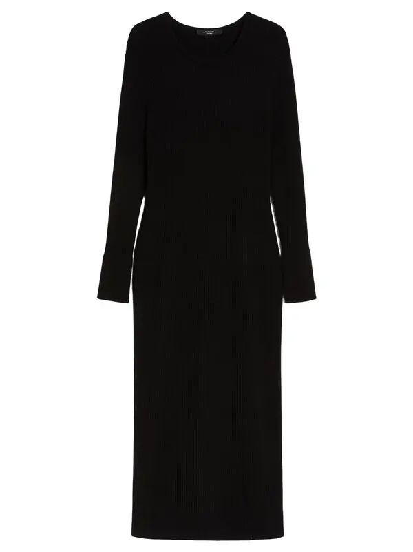 Max Mara Viscose Knit Sheath Dress - Black