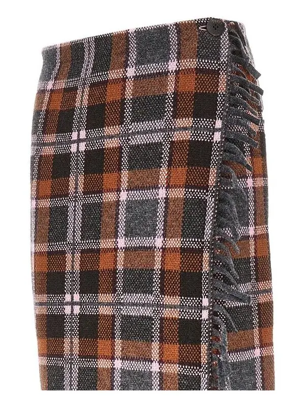 Guest In Residence Plaid Wrap Midi Skirt - Multicolor