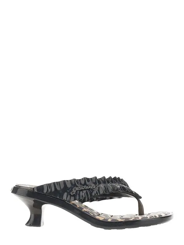 GANNI X Melissa Rubber Thong Heel - Black