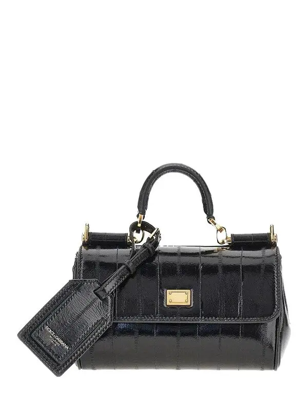Dolce & Gabbana Eel Leather Mini 'my Sicily' Bag - Black
