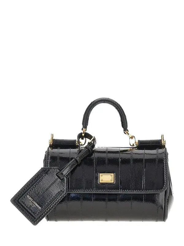 Dolce & Gabbana Eel Leather Mini 'my Sicily' Bag - Black