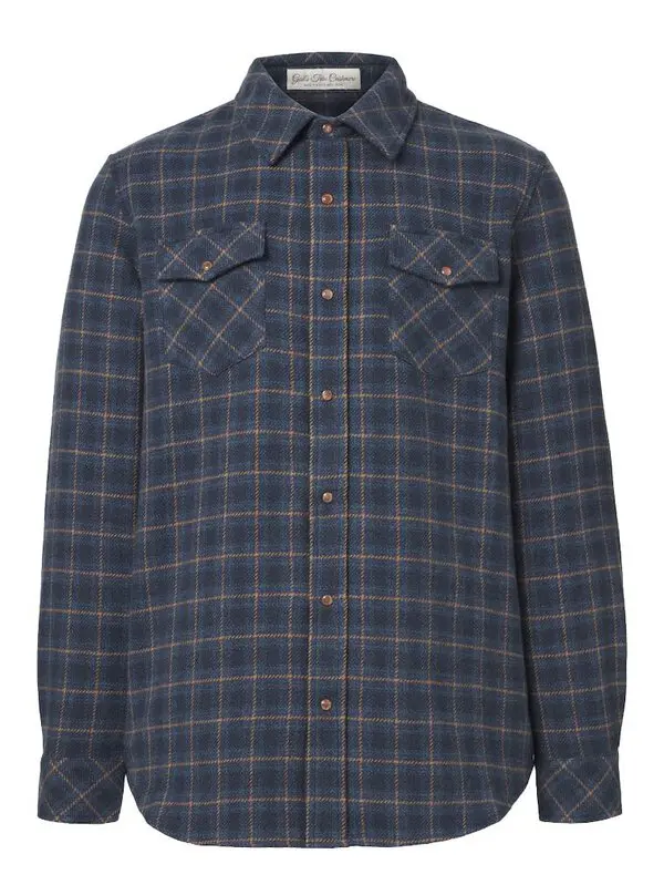 GOD'S TRUE CASHMERE Rugged Explorer Cashmere Shirt With Sunstone - Blue