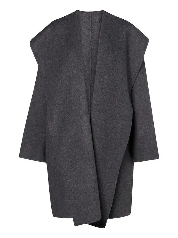 TOTEME Hooded Wool Coat - Grey