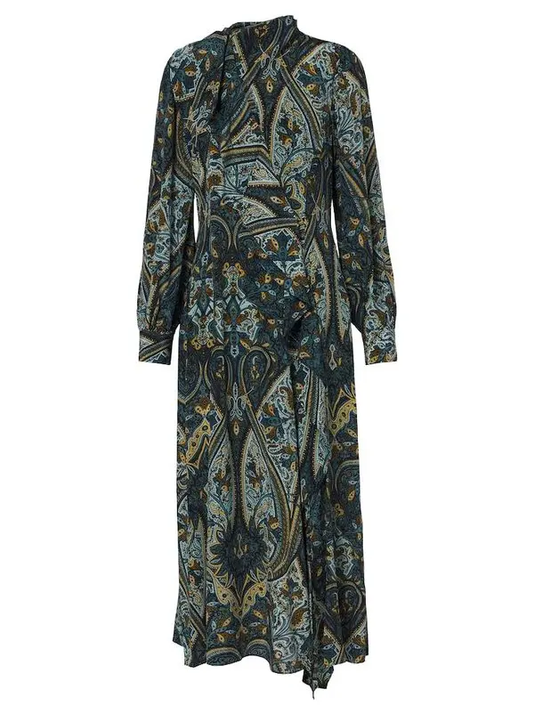 Ulla Johnson Sabrina Silk Crêpe De Chine Midi Dress - Multicoloured