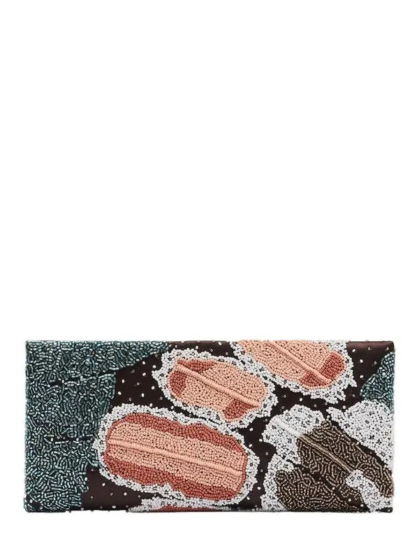 Staud Muse Small Beaded Satin Clutch - Multicoloured