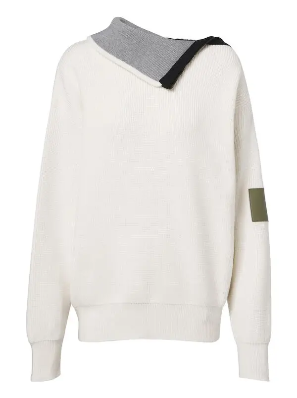 Loewe Double L Wool-blend Sweater - White