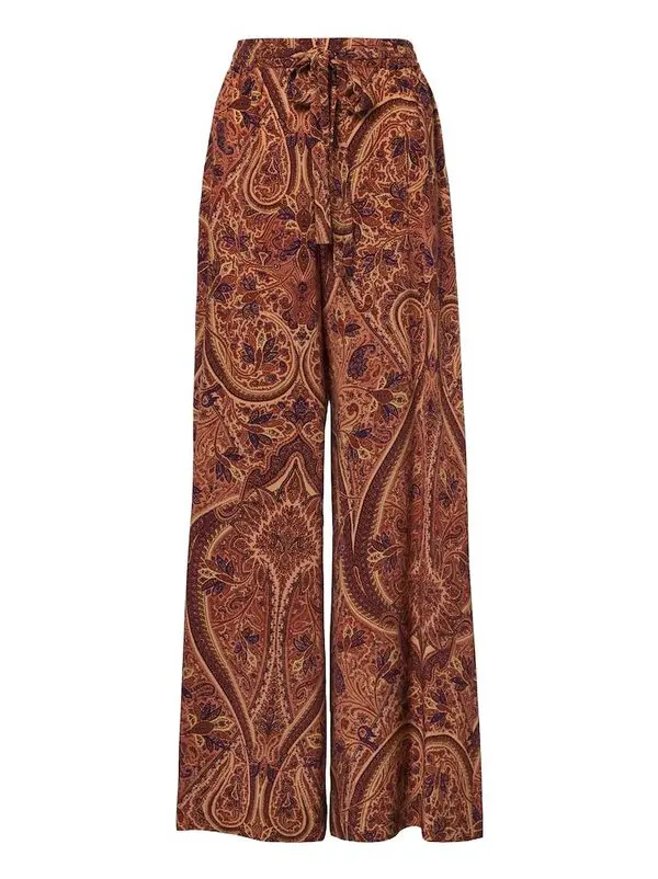 Ulla Johnson Sawyer Silk Crêpe De Chine Wide-leg Pants - Multicoloured