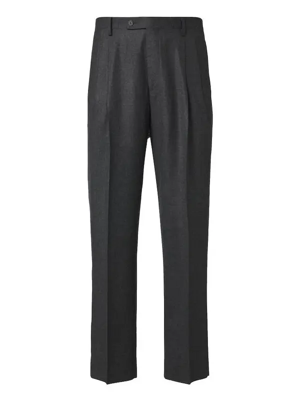 Auralee Wool Straight Pants - Grey