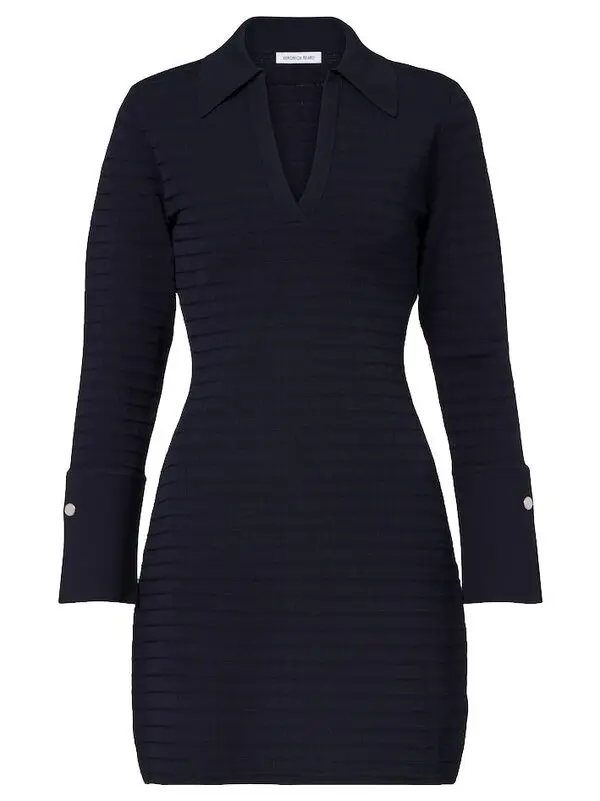 Veronica Beard Celena Knitted Polo Dress - Blue
