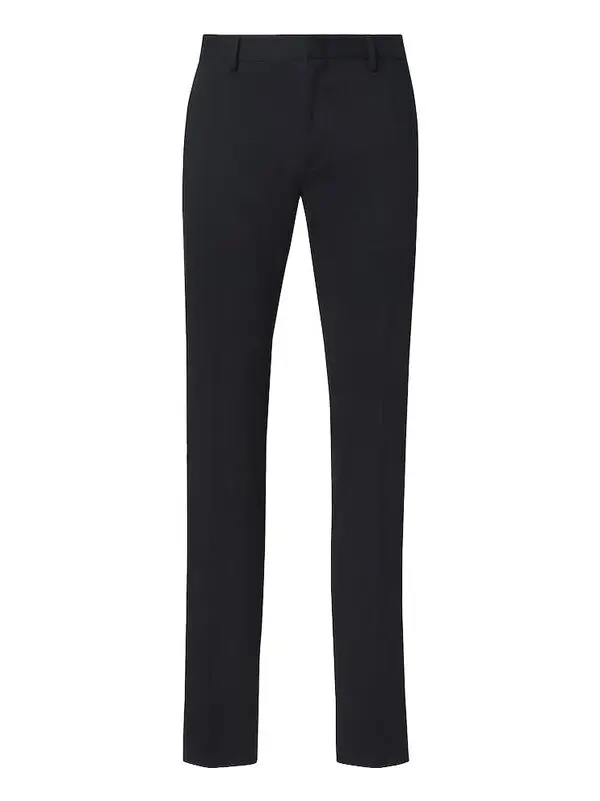 Zegna Cotton And Cashmere Slim Pants - Blue