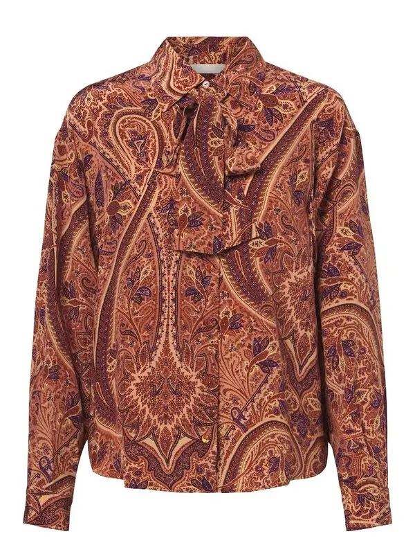 Ulla Johnson Lise Tie-neck Silk Crêpe De Chine Blouse - Multicoloured