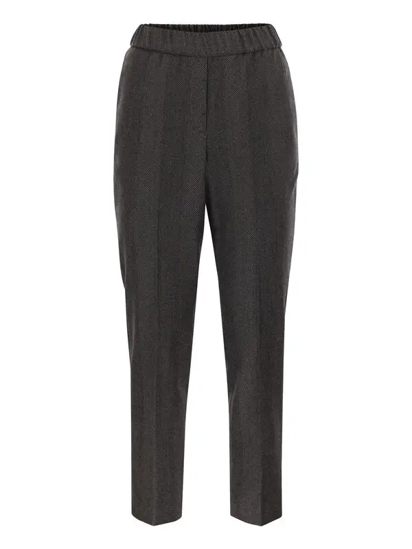 Peserico Stretch Virgin Wool Trousers - Multicolor