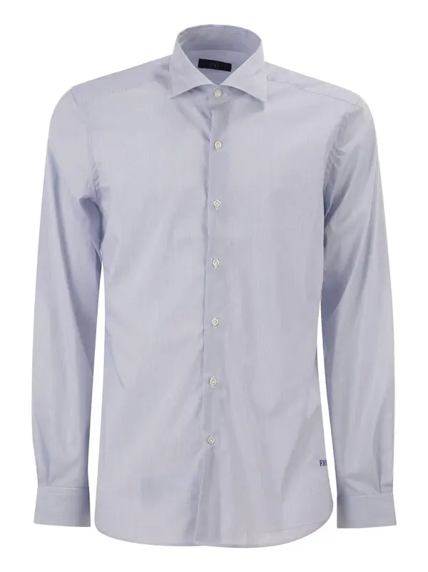 FAY Regular Fit Shirt In Striped Stretch Jersey - Multicolor