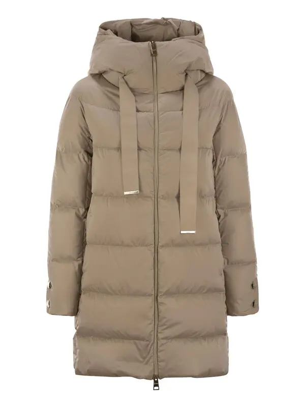 Herno A-shape Down Jacket With Hood - Cream