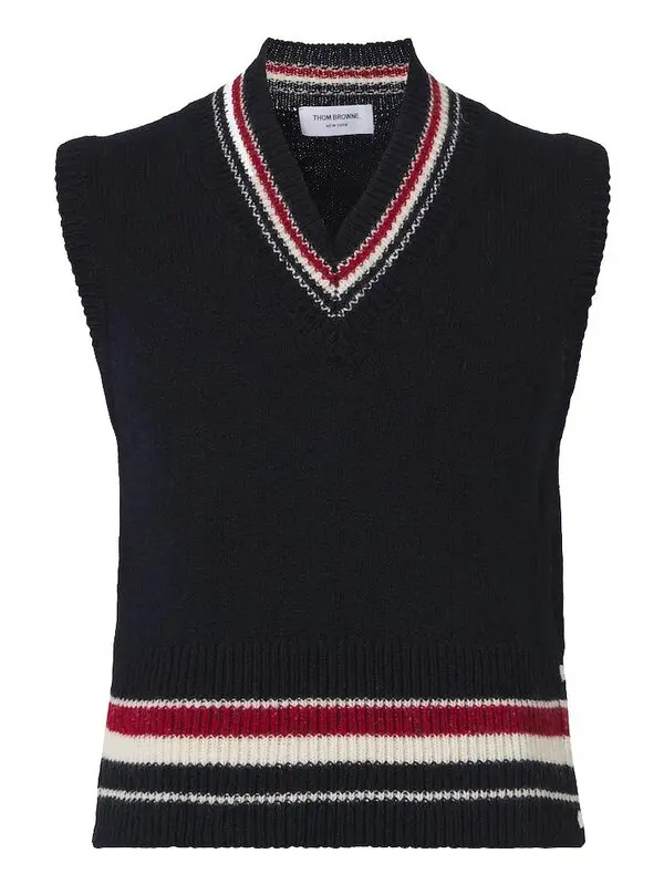 Thom Browne Wool And Mohair Sweater Vest - Blue