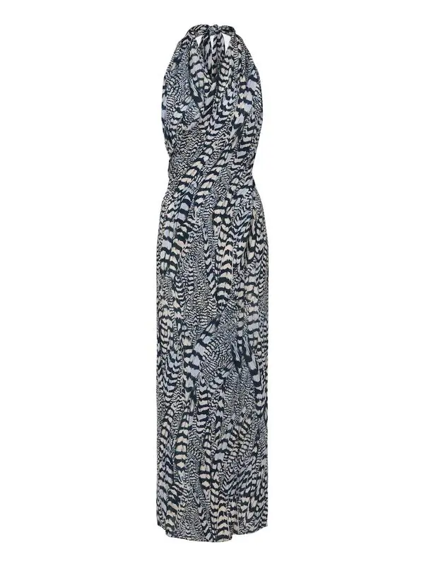 Johanna Ortiz Enigma Silk Georgette Halterneck Top - Blue