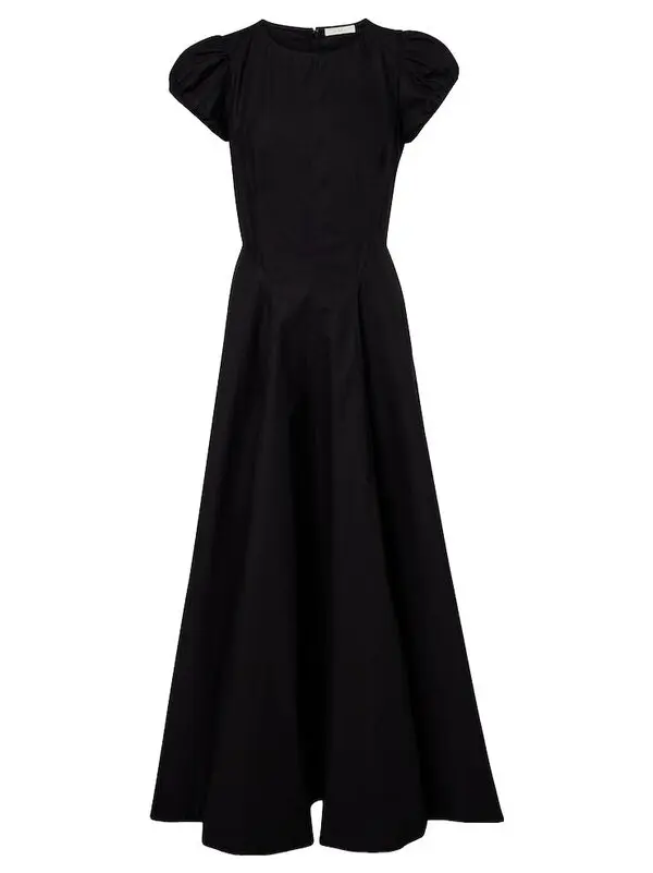DÔEN Rivelle Cotton Poplin Midi Dress - Black