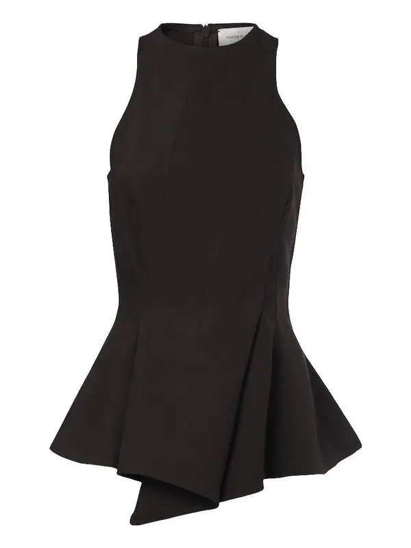 Magda Butrym Peplum Wool Top - Brown