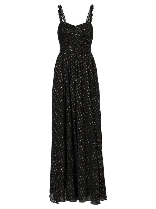 Ulla Johnson Anastasia Silk-blend Chiffon Bustier Gown - Black
