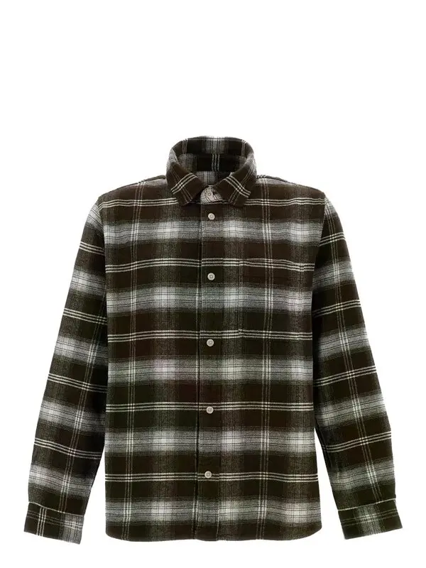 LES DEUX Check-pattern Flannel Shirt - Brown