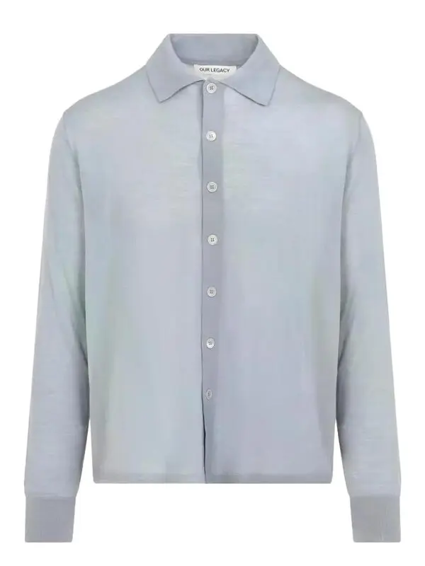 Our Legacy Fall Button-up Polo Cardigan - Blue