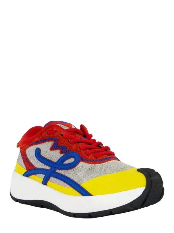 Loewe Pogo Knit Suede Sneakers - Red