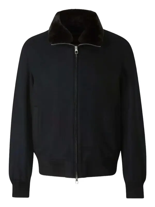 MONTECORE Faux-fur Collar Bomber Jacket - Black
