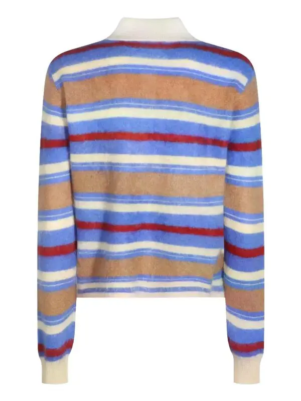 Guest In Residence Striped Cashmere Polo Sweater - Blue