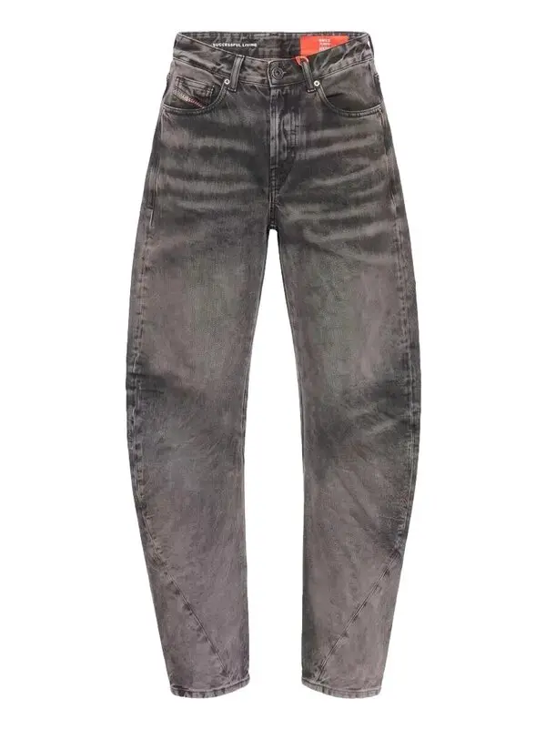 DIESEL® Faded Curved-leg Jeans - Grey