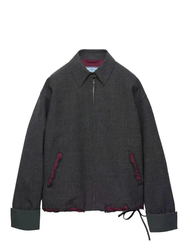 Prada Bonded Devoré Hopsack Blouson - Grey