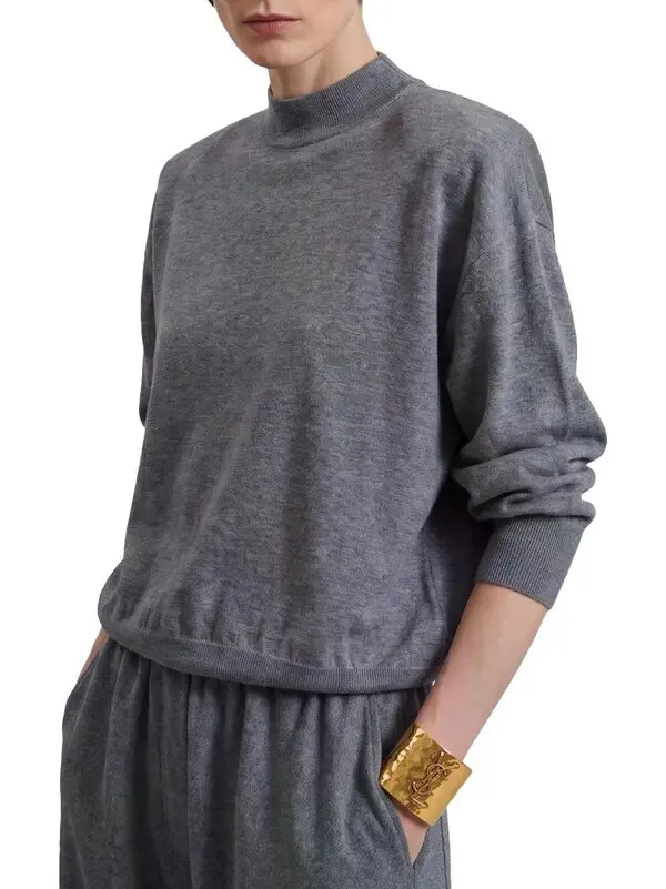 THE FRANKIE SHOP Rue Padded High-neck Sweater - Grey