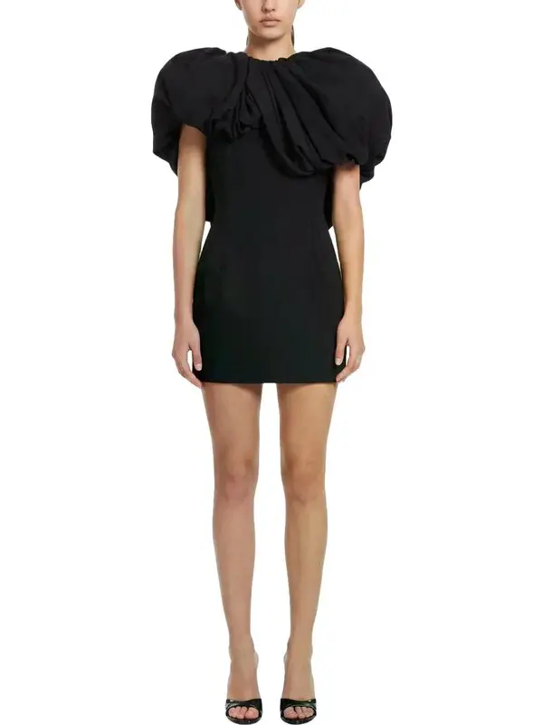 Magda Butrym Draped Puff-sleeve Mini Dress - Black