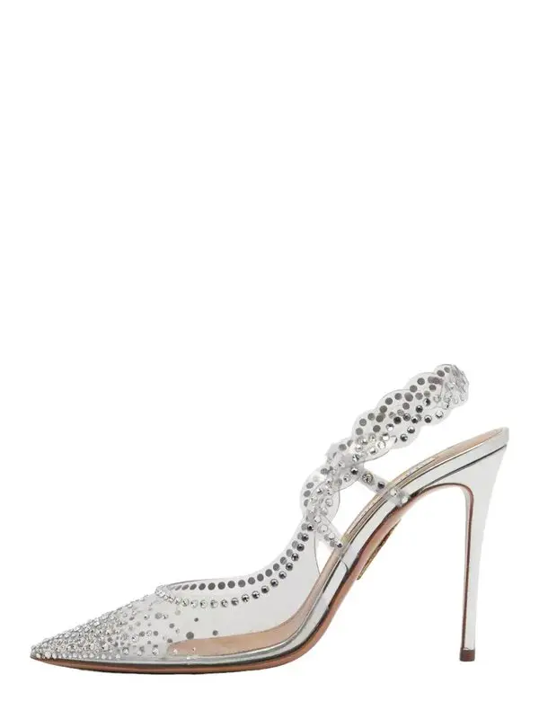 AQUAZZURA Heaven Crystal-embellished Pumps - White