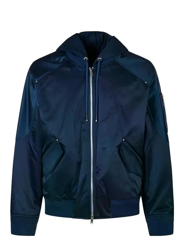 Moose Knuckles Hooded Zip-up Jacket - Blue