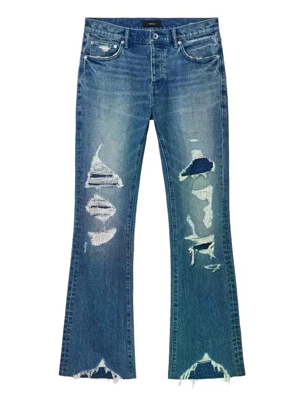 PURPLE BRAND Distressed Bootcut Jeans - Blue