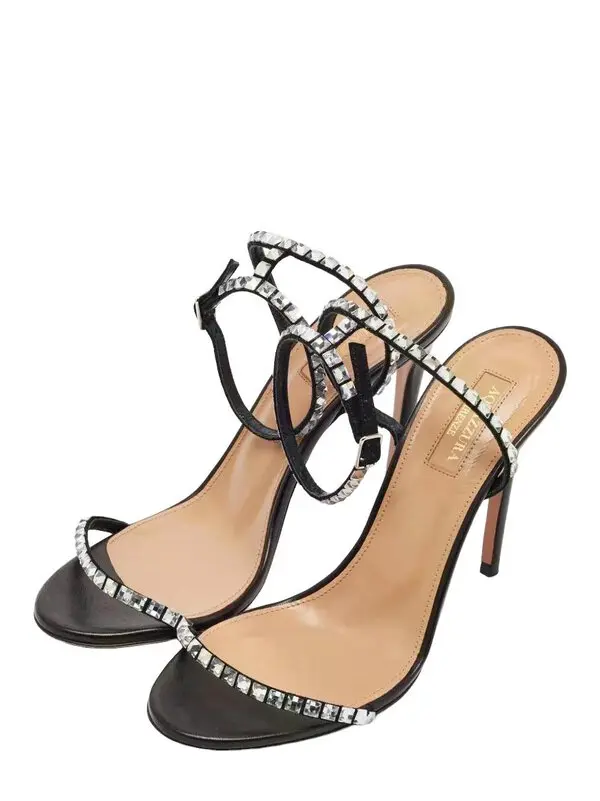AQUAZZURA Crystal-embellished Ankle-strap Heeled Sandals - Black