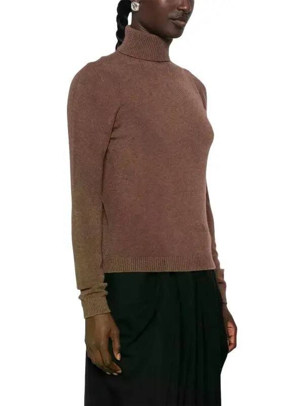 VELA SHOP Roll-neck Ribbed-trim Sweater - Brown