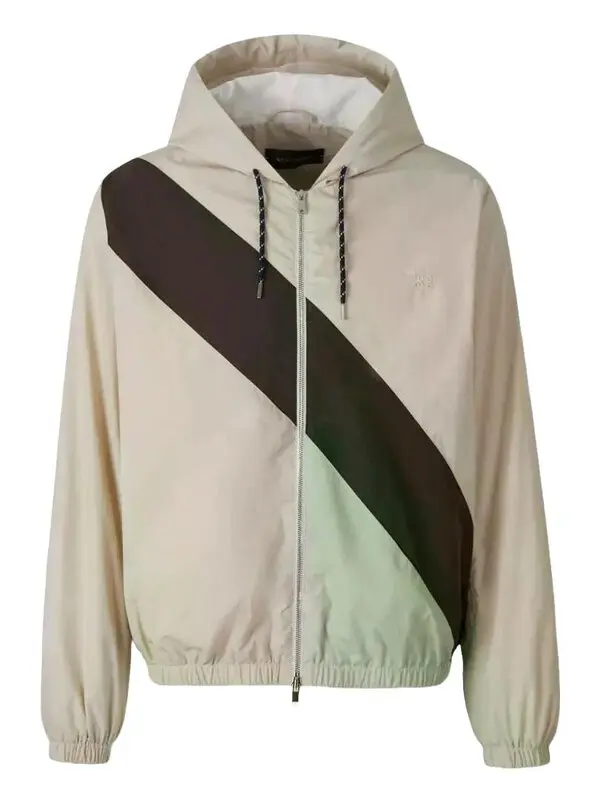 WALES BONNER Kalpa Diagonal-stripe Hooded Jacket - Neutrals