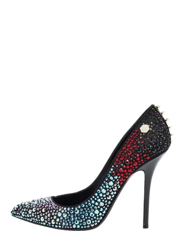 Philipp Plein Crystal-embellished Studded Pumps - Black