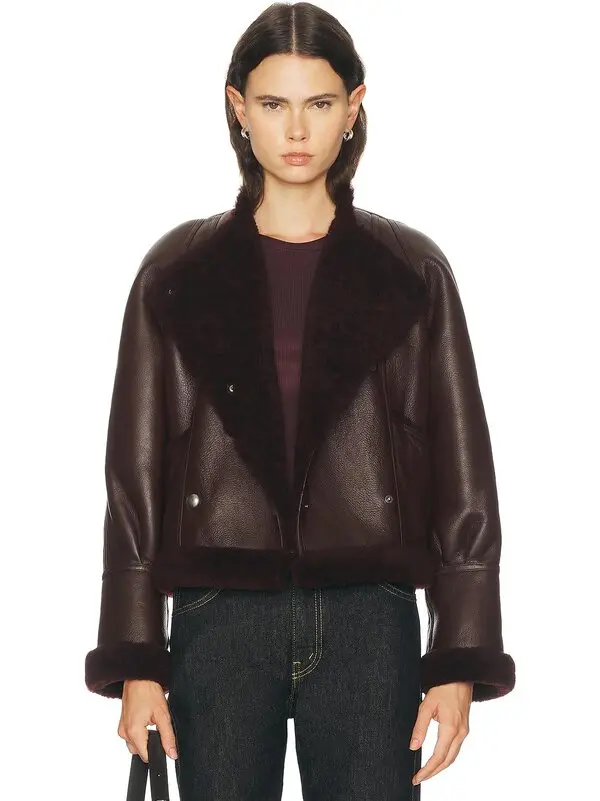 Altuzarra Kenny Coat In Wine - Deep Cherry