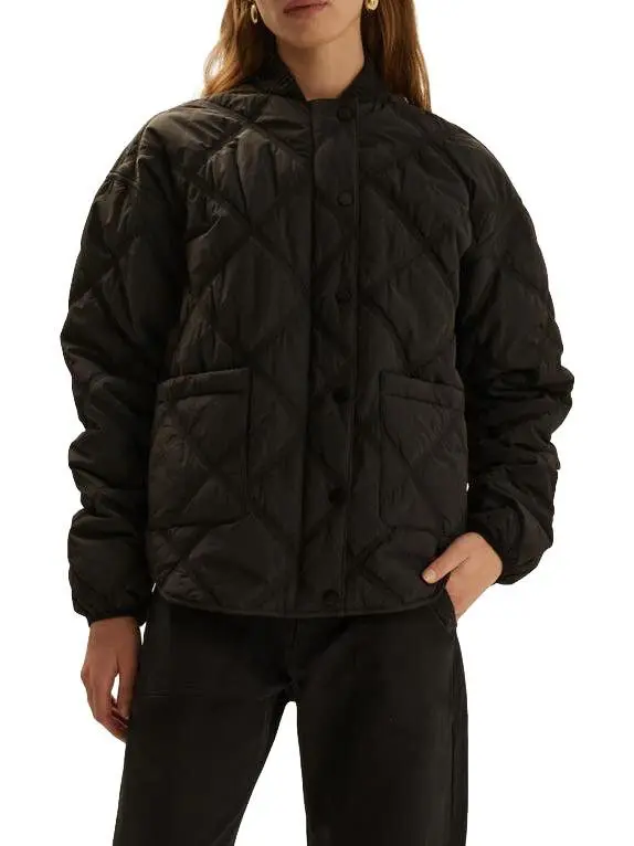 FAVORITE DAUGHTER Take A Stroll Quilted Jacket - Black