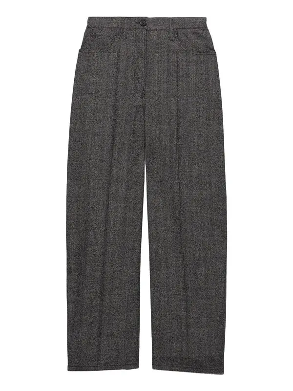 Prada Mouliné Wool Trousers - Black