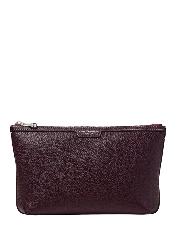 ASPINAL OF LONDON Leather Hudson Toiletry Bag - Burgundy
